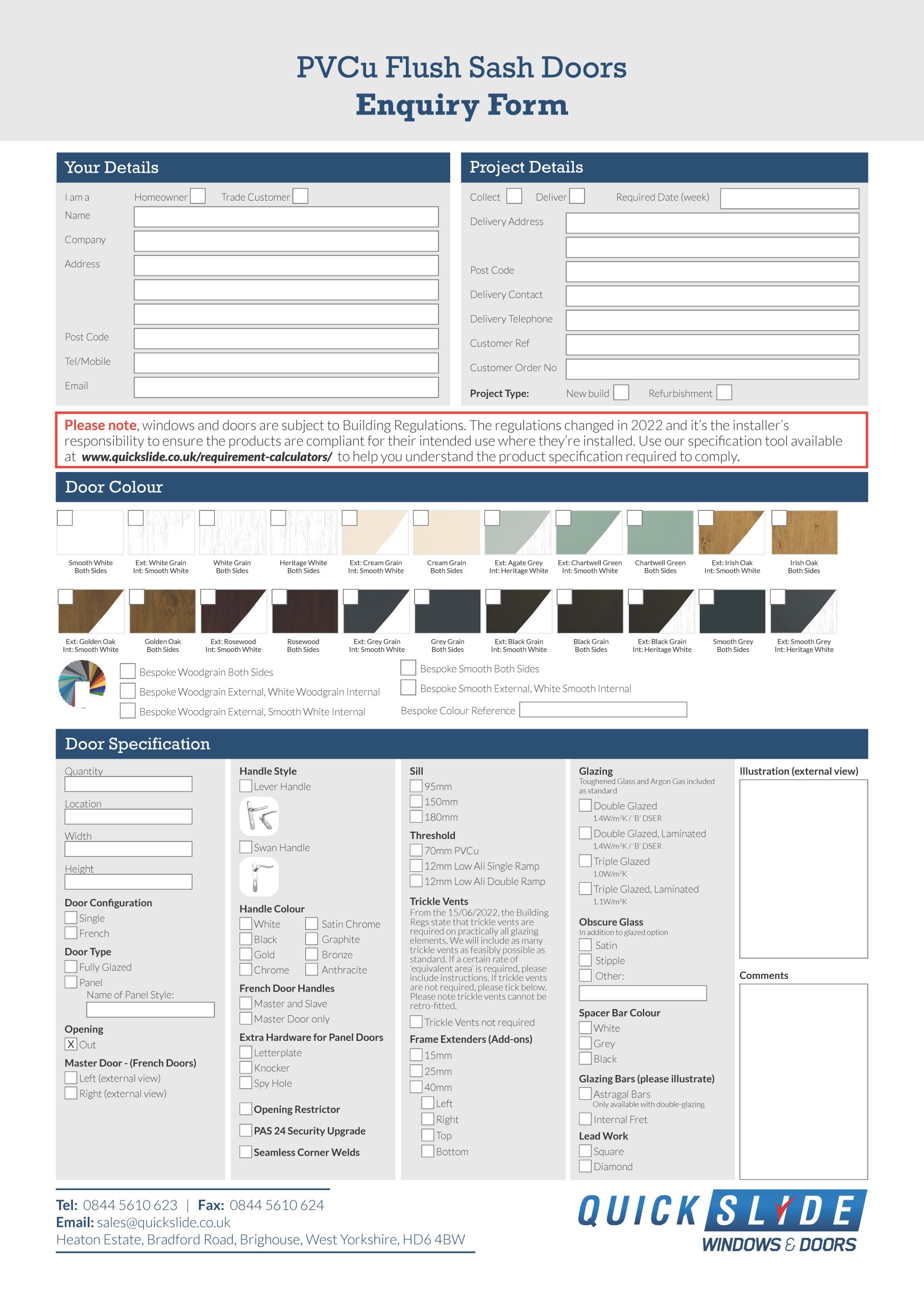 uPVC Flush Sash Doors Order Form pdf