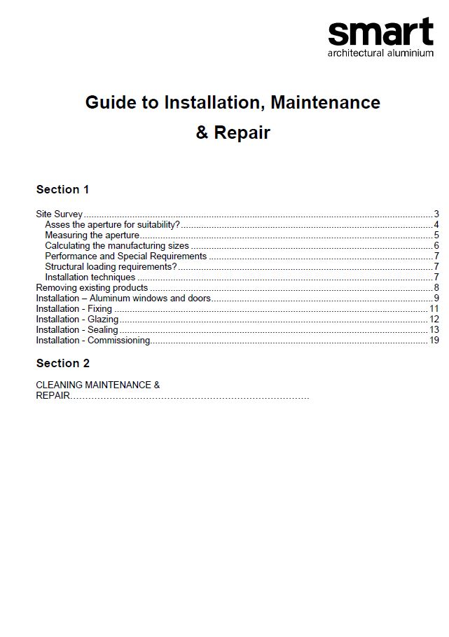 Aluminium Windows Installation and Maintenance Guide pdf